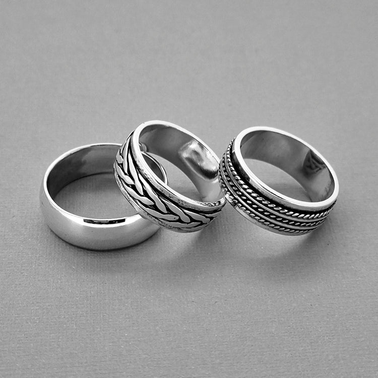 Men's Silver Rings Solid 925 Sterling Silver | TreasureBay