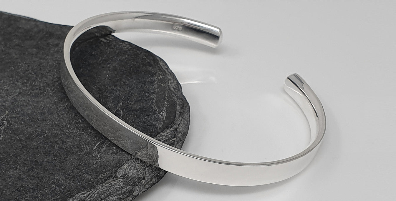 Mens Solid Sterling Silver Bangles | Bracelets | TreasureBay